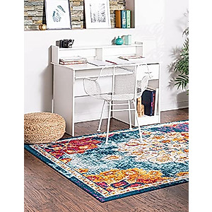 Unique Loom Parker Collection Area Rug - Kokulu (6' x 9' Rectangle, Multi/Blue)