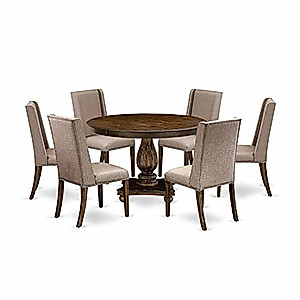 East West Furniture F2FL7-716 Dining Set, Medium