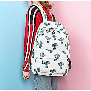 Joymoze Waterproof Cute School Backpack for Boys and Girls Lightweight Chic Prints Bookbag Cactus