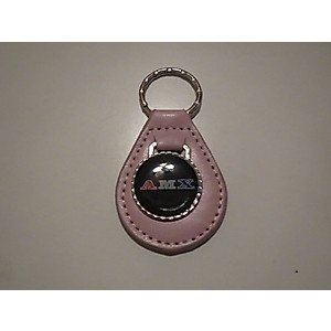 AMX A-M-X EMBLEM LOGO LEATHER KEYCHAIN - PINK