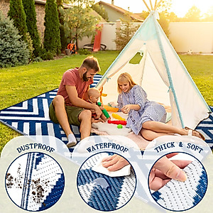 Outvita Outdoor Rug, 9'x12' Plastics Straw Rug Waterproof and Portable Camping Mat Decoration Carpet for Patio Large Area Rug for Picnic BBQ Beach Lawn Balcony Yard Sofa Furniture