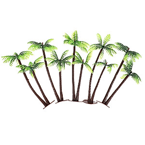 BESPORTBLE 5pcs Model Coconut Palm Tree Coconut Palm Tree Train Scenery Miniature Landscape Scenery for Model Train Railway Architectures Diorama DIY Scenery Landscape Green