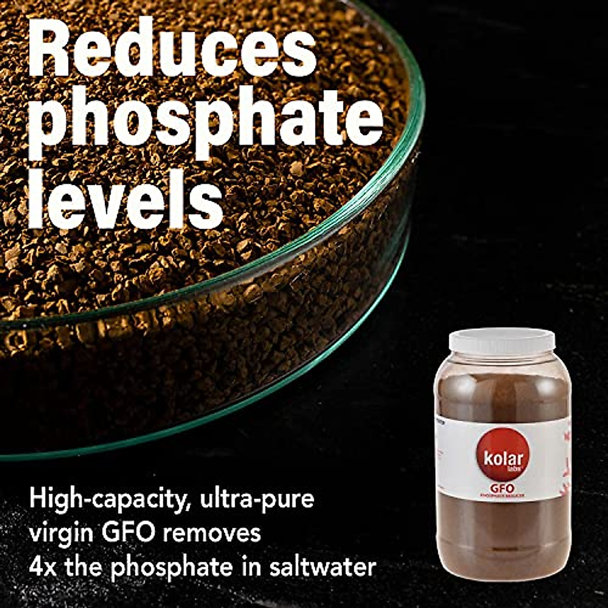 Kolar Labs GFO - 1 Pound Bag of Phosphate Removal Media for Salt Water Reef Aquariums and Coral Health