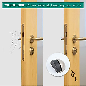CG PLUS Floor Door Stopper with Rubber pad 4pack, Semicircle Shaped Door Stopper, Protecting Wall (2inch x 4pack, Satin Nickel)