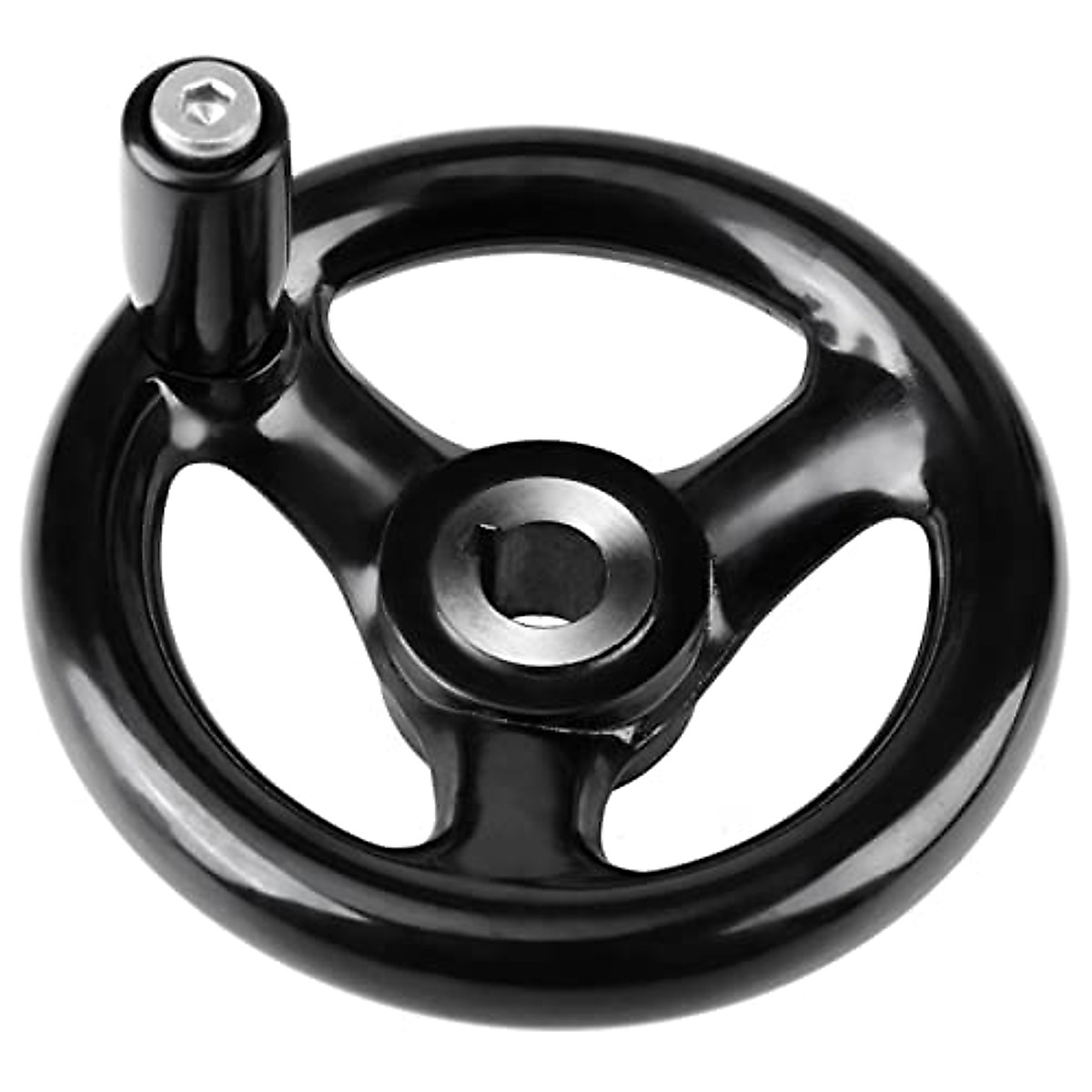Boxwizard 1PC 12 * 100mm Black Round 3 Spoke Hand Wheel for Lathe Milling Machine