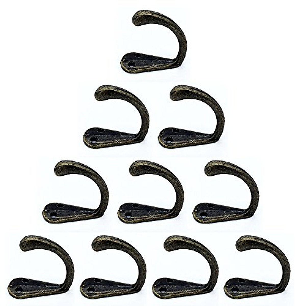 Richohome 10 Pcs Bronze Vintage Wall Mounted Single Hook Hangers