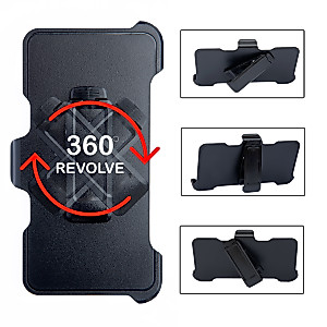 AlphaCell Holster Belt Clip Replacement Compatible with OtterBox Defender Series Case for Apple iPhone SE 2020 (2nd gen), iPhone 8, iPhone 7, iPhone 6s, iPhone 6 (4.7" ONLY) - 2 Pack