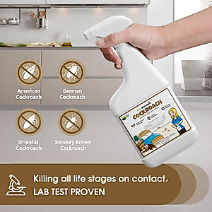 BugPursuit -Cockroach Killer Natural Spray for Home and Kitchen -100% Proven Effective - USDA Biobased Certified - Indoor and Outdoor Use Safe - Plant Based Formula-Non Staining-Child and Pet Safe