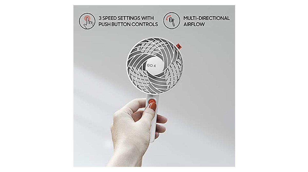 Sharper Image Rechargeable Personal Fan - Portable Cooling, 3 Speeds