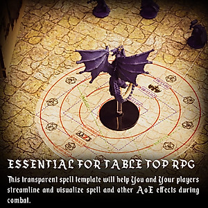 Upgraded Spell AOE Damage Template Extra Large to 30' Cube & 30' Cone, Acrylic D&D Area Effect Marker with Gift Box - Perfect Tabletop RPG Gaming Accessories, Tools for Dungeons and Dragons, TTRPGs