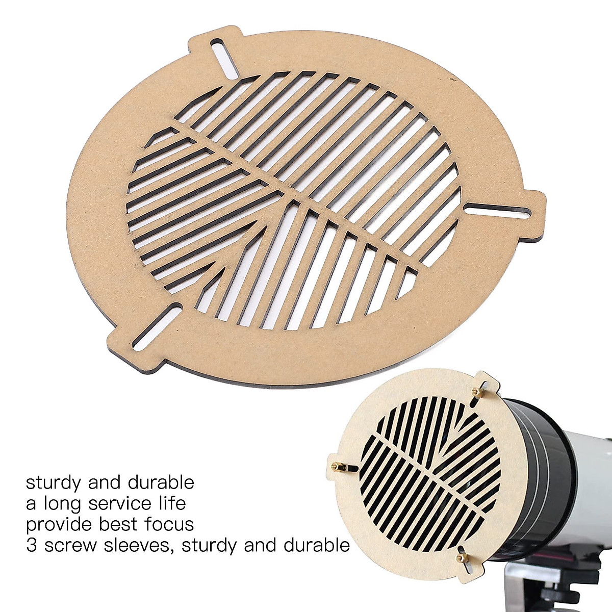 Telescope Focusing Mask Acrylic 3 Screw Sleeve Lightweight, Suitable for Reflector, Refractor, Dobsonians, Mak Cas, SCT, for Telescopes with Outer Diameter 80-110mm