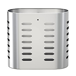 JAGURDS Stainless Steel Kitchen Utensil Holder for Countertop - Spoon and Fork Holder Silverware Caddy - Hanging Utensil Holder (1 pc - Stainless Steel Mirror Finish)