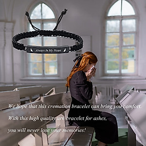 zeqingjw 2 Pack Cremation Memorial Urn Bracelet Adjustable Urn Bracelet for Ashes for Women Men Braided Bracelets Memorial Bracelets for Human Pet Ashes (Customize)