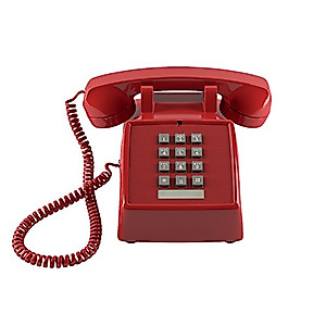 Home Intuition Classic Corded Phone for Hearing Impaired Telephone for Seniors with Extra Loud Ringer, Red