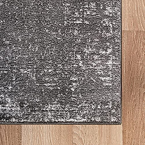 Unique Loom Sofia Collection Area Rug - Casino (2' x 6' 7" Runner, Dark Gray/ Ivory)