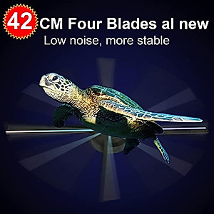 3D Hologram Fan Naked Eye LED Advertising Display Fan with 700 Video Library, 720P Hi-Resolution Holographic Projector Fan is Best for Business,Store,Shop,Bar (16.5 inch)