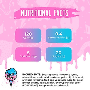 SOUR STRIPS Cotton Candy Flavored | Deliciously Chewy Belts Vegetarian Candies, 12 per Pack, 2 Pack