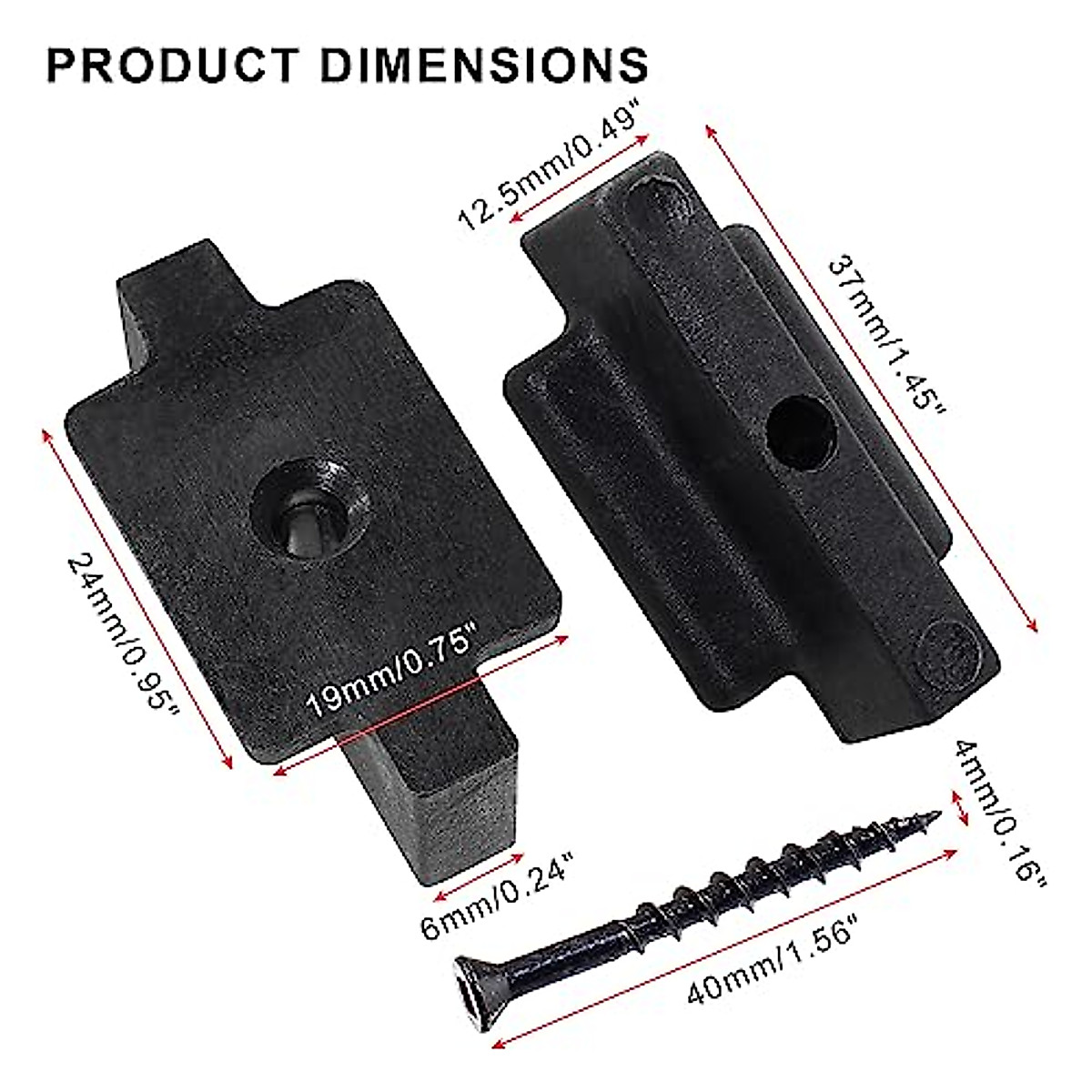 LifCratms 50Pcs Hidden Fasteners Clips for Deck Fastening, Black Nylon Plastic T Clips with Metal Screws for Composite Decking Boards Universal Deck Fastener Clips System