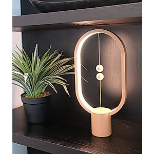 Xhope4u Table Lamp for Bedroom - Balance Lamp,Bedside Lamp with Touch Dimmer,Christmas Gifts,Nightstand Lamp,3 Level Brightness Rechargered Night Light for Home,Office,College Dorm (Wood Color)