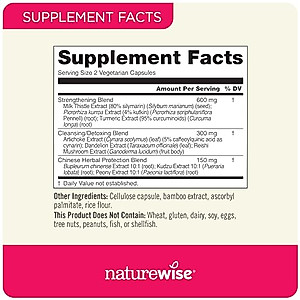 NatureWise Liver Detox Cleanse Supplement (60 servings) Triple Repair Formula with Milk Thistle, Turmeric, Reishi & Kudzu to Encourage Toxin Removal & Support Normal Function (120 Veg Capsules)