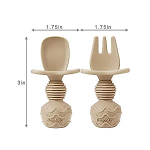 PandaEar Silicone Suction Plate with Tiny Sippy Cup and Spoon Fork for Self-Feeding, Divided Toddler Plate, 100% Silicone Baby Food Plate, BPA Free, Dishwasher Microwave Safe