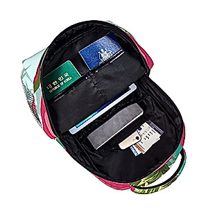 Tropical Palm Tree Flamingo Casual Backpack Printed Travel Daypack Laptop Backpack