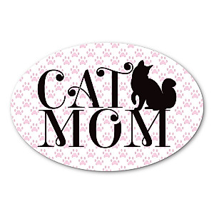 Cat Mom Oval Magnet by Magnet America is 4" x 6" Made for Vehicles and Refrigerators