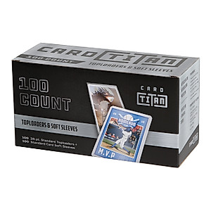CARD TITAN PRO 3" x 4" Standard 35pt Toploaders and Soft Sleeves - Premium Quality Ultra Clear Card Sleeves - Top Loaders for Cards and Penny Sleeves for Trading Cards - Baseball Card Sleeves (200ct)