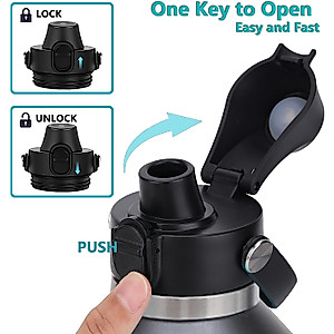 XACIOA Spout Lid for Yeti Rambler Bottle,Chug Cap with Push Bottom Replacement Top Lid,Fit 18 26 36 64 oz,BPA Free, Straw Lid Cover Accessories