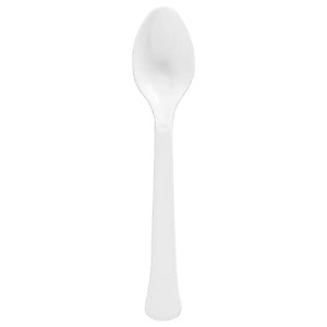Amscan Frosty White Heavy Weight Plastic Spoons-Pack of 50, Party Supply