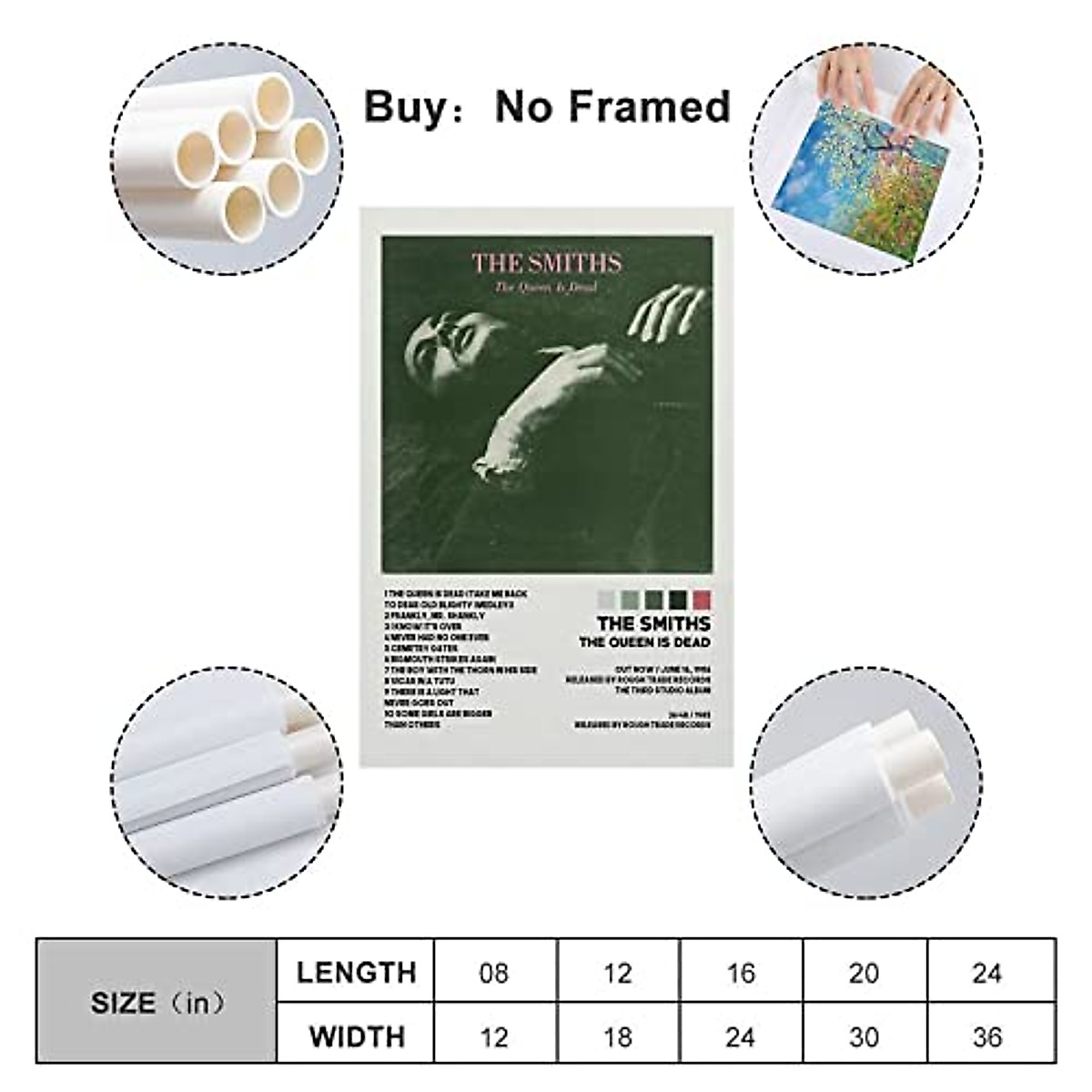 The Smiths The Queen Is Dead Album Cover Poster Canvas Art Poster And Wall Art Hanging Decor for Modern Family Corridor Posters 12x18inch(30x45cm)