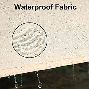 OYE HOYE 16.5' x 16.5' x 16.5' Sun Shade Sail Beige Triangle Patio Canopy, UV Block Waterproof Polyester Canopy for Patio Awning Garden Backyard Playground Lawn Sand Outdoor Activities