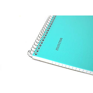 Mintra Office TOP BOUND Durable Spiral Notebooks (Teal, Purple, White, College Ruled 3pk)