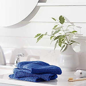 Amazon Basics Fade-Resistant Cotton Washcloth - 12-Pack, Navy Blue