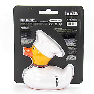 Chef Rubber Duck Bath Toy by Bud Ducks | Elegant Gift Packaging - "Bon appatite| Child Safe | Collectable