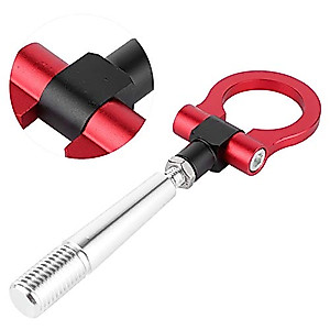 Car Tow Hook, Fydun CNC Aluminum Tow Hook for JDM Style Screw on Track Racing Towing Ring Car Auto Trailer Ring Fit for Infiniti FX35/FX45/FX50 QX70 (Red)