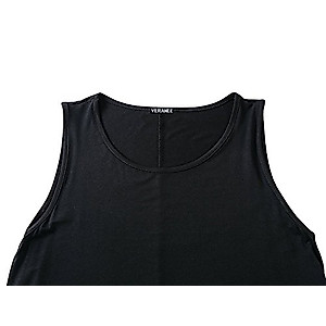 Veranee Women's Sleeveless Swing Tunic Summer Floral Flare Tank Top (XXL, Black)