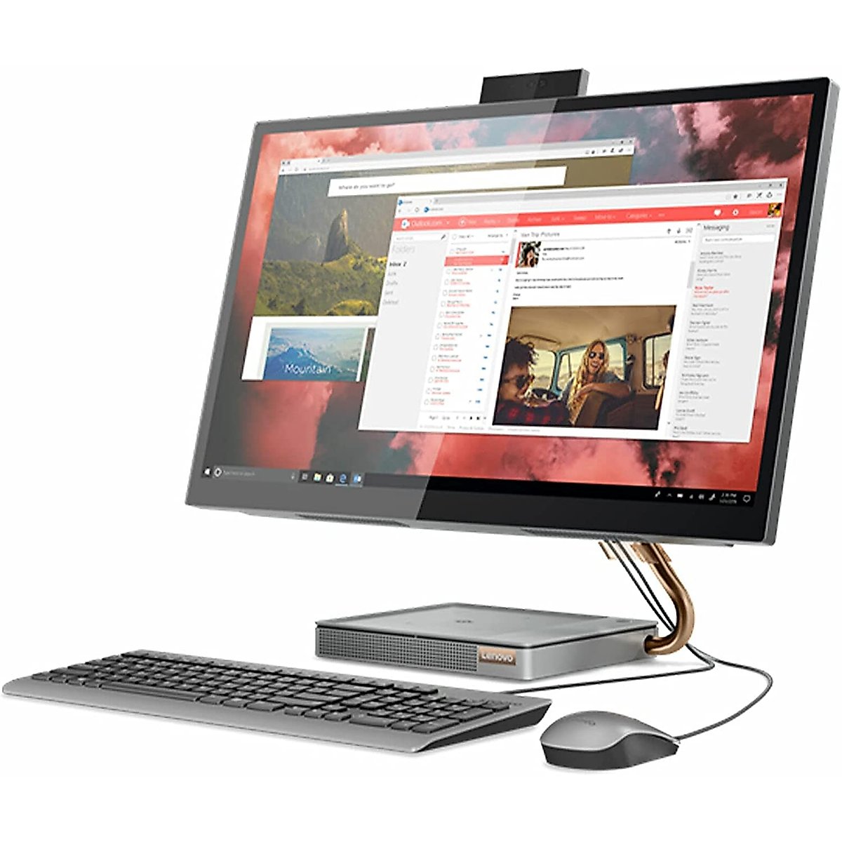 Lenovo IdeaCentre All in One 5i Desktop, 27" IPS QHD (2560 x 1440) Touchscreen Display, Intel Core i5-10400T Processor, 16GB DDR4 RAM, 512GB PCIe SSD, Windows 10 Home, Wireless Keyboard and Mouse