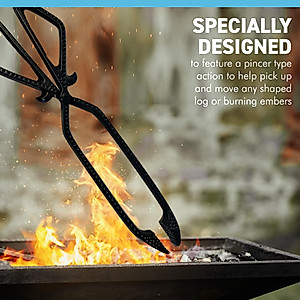Metal Log Coal Tongs | Fireside | Fireplace | Chimenea | Firepit | Pizza Oven | Indoor Fire | Outdoor Fire | Coal Poker | Coal Tong | Log Burner | Log Tongues |Fireplace Tongs