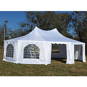 Delta 29'x21' Decagonal Party Tent Canopy, Wedding Tent Gazebo, Heavy Duty Outdoor Event Shelter, Water Resistant, White