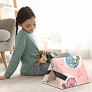 Y-DSIWX Guinea Pig House Bed, Rabbit Large Hideout, Small Animals Nest Hamster Cage Habitats Cute Singing Birds