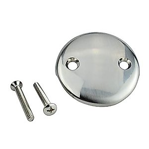 Plumb Pak K826-11DSBN Universal Bathtub Drain Two Hole Overflow Face Plate with Screws, Pack of 1, Brushed Nickel