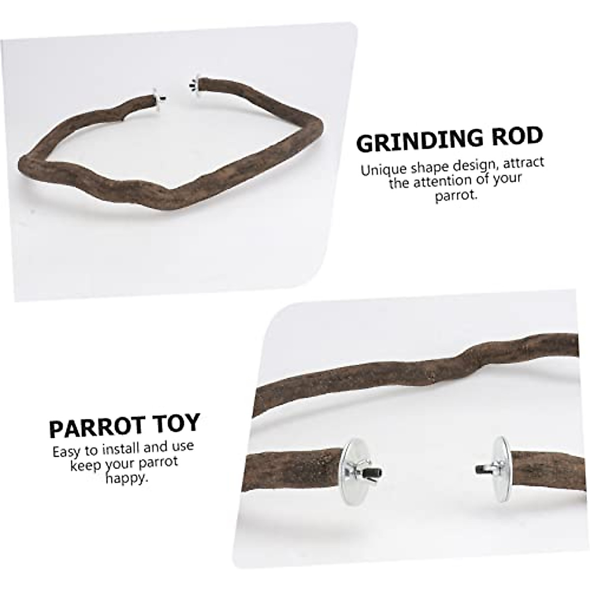 Mipcase 1pc Training Cockatiels Branches Toys Parakeet Supply Resistant Paw Perch Stand Wooden Accessories Conures Bird for Cage Stick Pet Bracket Caciques Parakeets Grinding Hamster