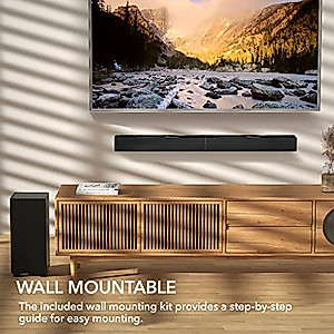 LARKSOUND 2.1 Sound Bar with Subwoofer, Soundbar for TV, Surround Sound System with Bluetooth/HDMI ARC/Optical/AUX/USB, 31 Inch