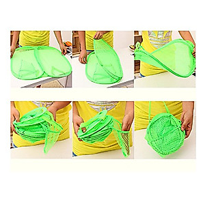 vanki Deluxe Mesh Pop-Up Laundry Hamper with Side Pocket and Handles,Cartoon Theme- Giraffe/Monkey/Rabbit 3pcs