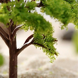 MANGOUSONG Miniature Trees,10Pcs HO OO Scale Model Trees Train Railroad Layout Diorama Scenery Miniature Tree Decoration