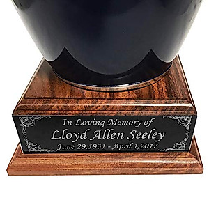 Cremation Urn Pedestal, Wooden Urn Base with Personalized Name Plate