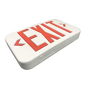 AmazonCommercial LED Emergency Exit Sign with Double Face and Battery Backup, UL Certified - 6-Pack