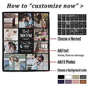 NIWAHO-THROWS MADE Custom Blanket with Photos Collage Throw Blankets 50 x 60 inch Personalized Morther's Day, Customized Family Pictures Blankets