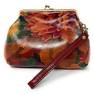 Patricia Nash Leather Savena Kisslock Wristlet, Multicolor